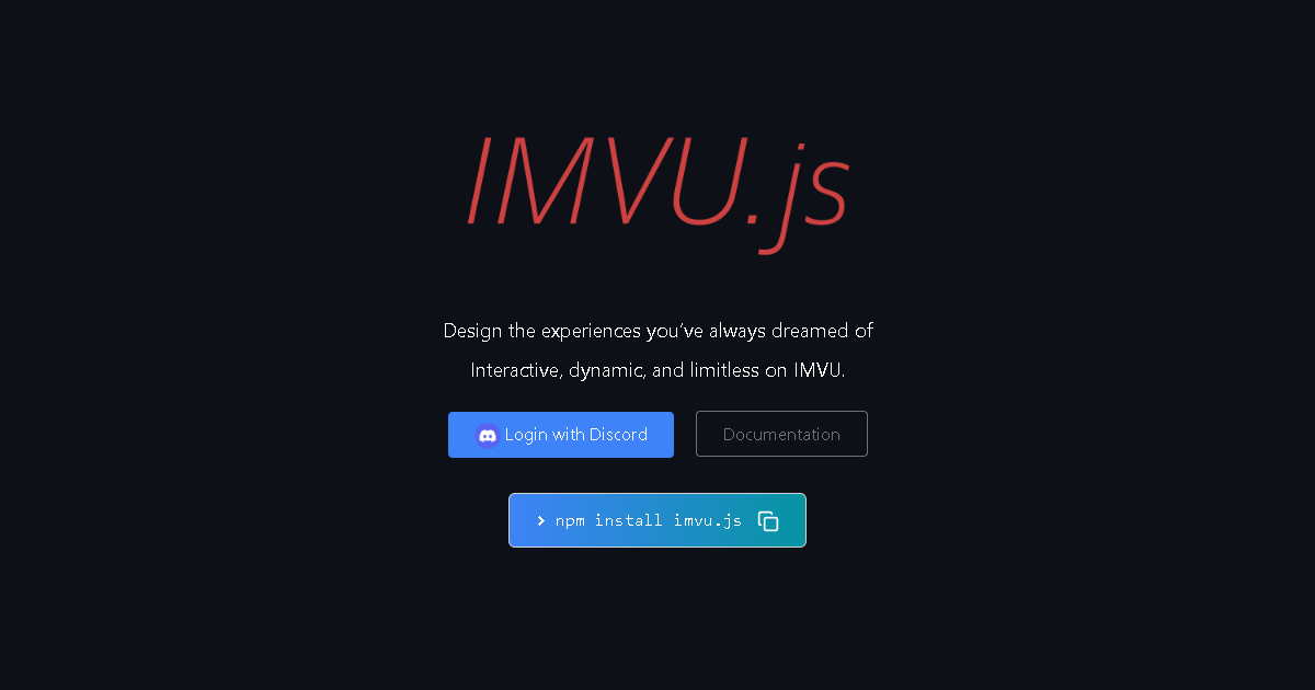 IMVU.js - Create Interactive Bots & Room Experiences
